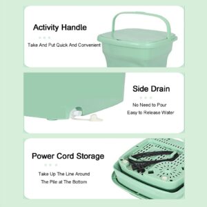 Portable Mini Washer, 25L Collapsible Washer with Drain Basket and Drain Compact Outdoor Washing Machine