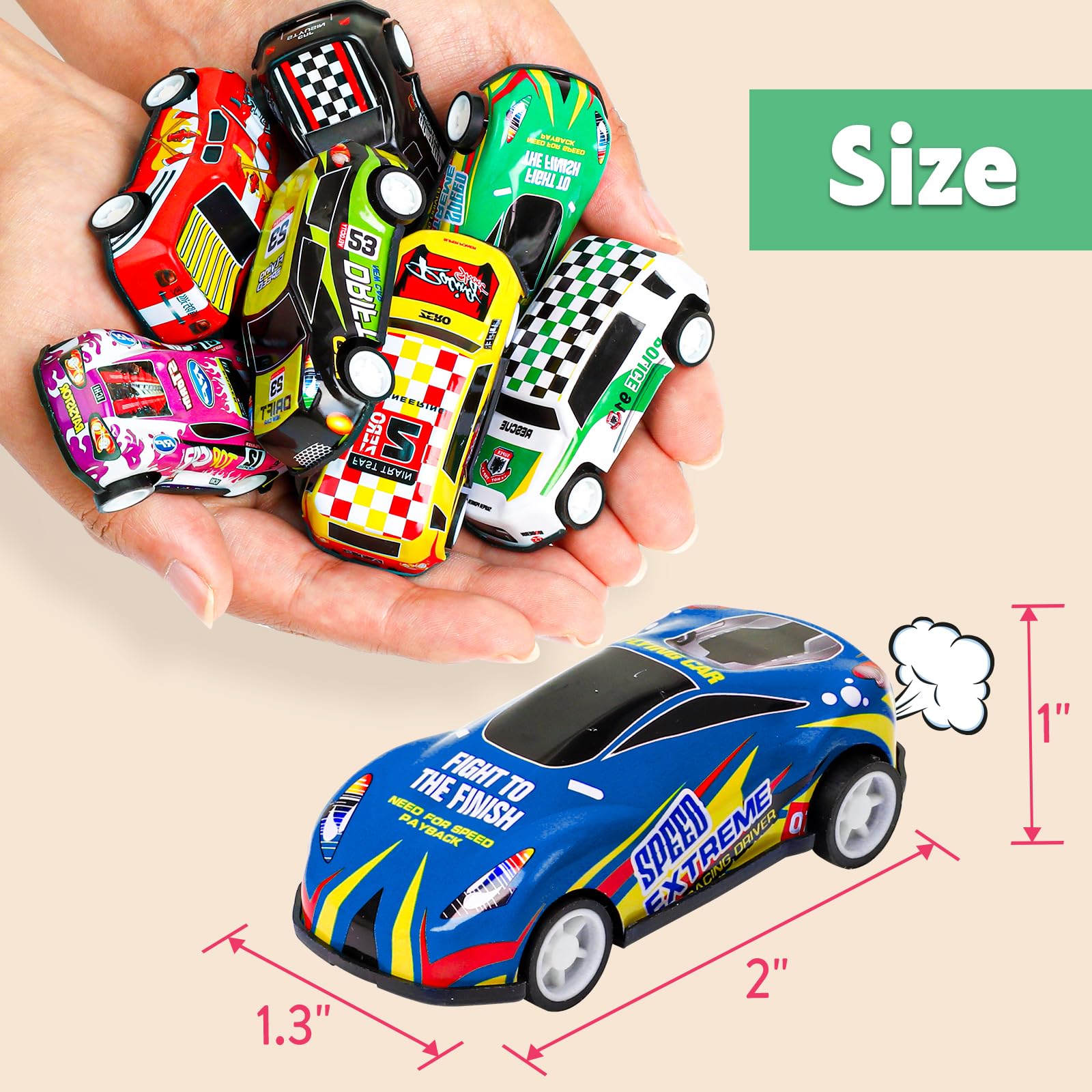 AZEN 30 Pcs Pull Back Cars Party Favors for Kids 4-8 8-12, Mini Vehicles Toy Bulk, Party Favor Race Cars Toys, Goodie Bag Stuffers for Birthday Party