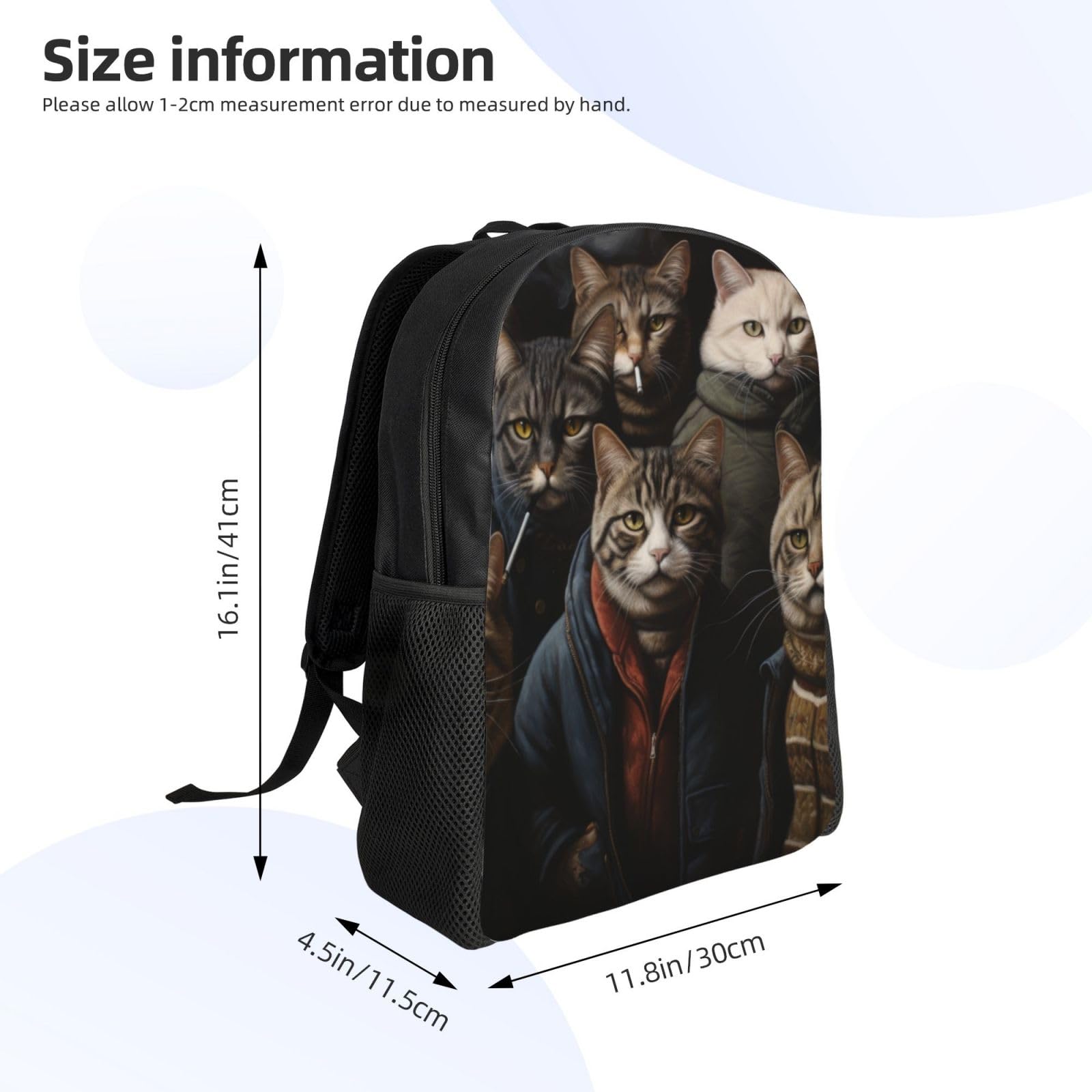 Xerial Cool Cat Backpack Waterproof Anti Theft Durable Light Laptop Bag Backpacks For Women Men Travel Gym Backpack