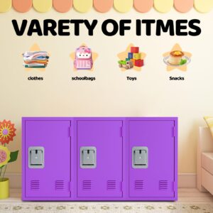 BUTISOW Metal Locker, Lockers, Lockable Storage Cabinet with Locker Shelf, 24" H Small Locking Cabinet for Kids, Lockable Storage Cabinet, Locker Organizer for Home, Bedroom, School, Office (Purple)