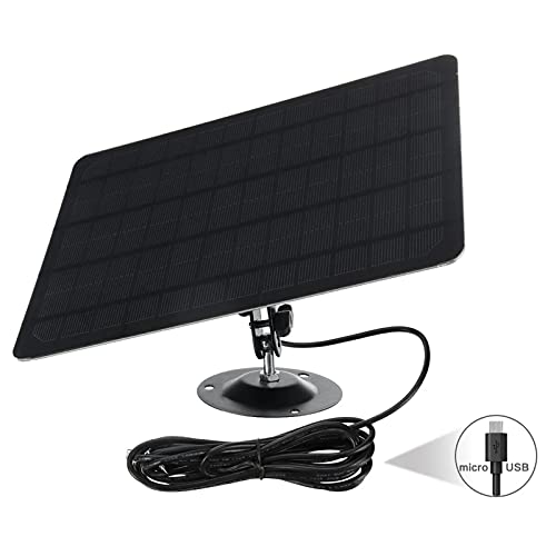 YALIYA 10W 6V Micro USB Solar Panel 2000mAh 360-degree Rotation Waterproof Wall Mounted Monocrystal Silicon Solar Plate for USB Camera