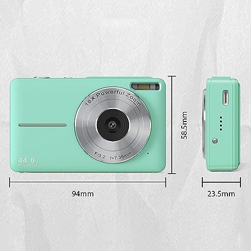 Digital Camera, FHD 1080P Portable Small Camera, Anti Shake Lightweight Compact Point and Shoot Camera, for Teens Adult Kids, Green