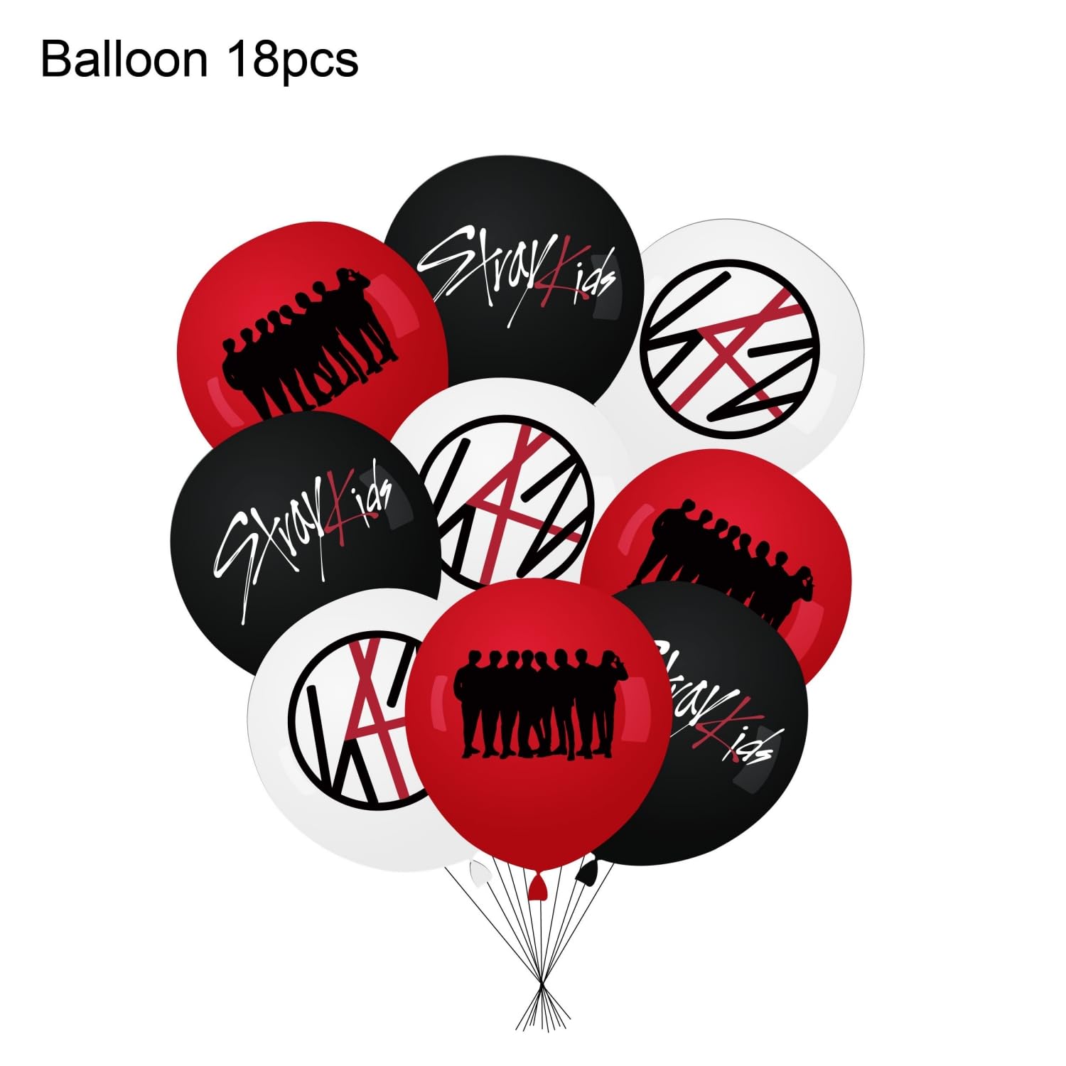 Stray Kids Merch 5 Star Party Decorations Include Happy Birthday Banners, Cake Toppers, Cupcake Toppers, Balloons