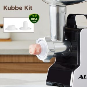 ALTRA LIFE Meat Grinder Electric, Sausage Maker, Meat Mincer with Hanlde, 2 Stainless Steel Blades & 3 Stainless Steel Grinding Plates, Sausage Stuffer & Kubbe Kit for Home Kitchen Use