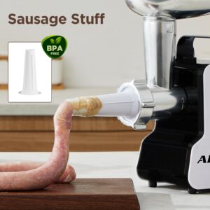 ALTRA LIFE Meat Grinder Electric, Sausage Maker, Meat Mincer with Hanlde, 2 Stainless Steel Blades & 3 Stainless Steel Grinding Plates, Sausage Stuffer & Kubbe Kit for Home Kitchen Use