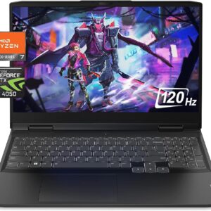 Lenovo Ideapad Gaming 3 15.6" FHD(1920x1080) Gaming Laptop, 120Hz, AMD Ryzen 7-7735HS(3.20 GHz), 8 Core, 16GB RAM, 512GB SSD, NVIDIA GeForce RTX 4050, BK, Windows 11, EAT Mouse Pad, Onyx Grey