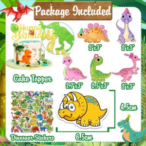 115pcs Dinosaur Birthday Party Decorations Supplies Boy, Dinosaur Cake Topper,Dinosaur Balloons Kit,Dinosaur Cupcake Toppers Backdrop for Dinosaur Party Decorations Favors, Dino Themed Birthday Party