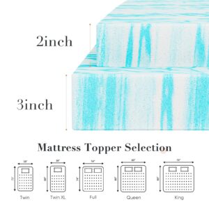 DUMOS 2 Inch Gel Memory Foam Mattress Topper Twin - Cooling, Breathable Blue