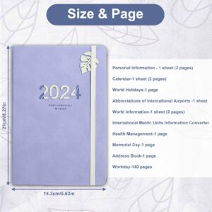 2024 Planner Weekly and Monthly, 2024 Planner 5.6" x 8.3", Academic Planner 2024,Planner Notebook with 12 Stickers,Appointment Books & Planners,Calendar Planner Jan. 2024 - Dec. 2024 (Purple 1)