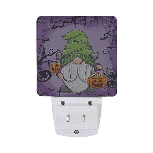 JSTEL Halloween Gnome Night Light Plug in Wall Decorative,Halloween Gnome Nightlights with Auto Dusk to Dawn Sensor, Gnome Night Lights Plug into Wall with Light Sensor,2