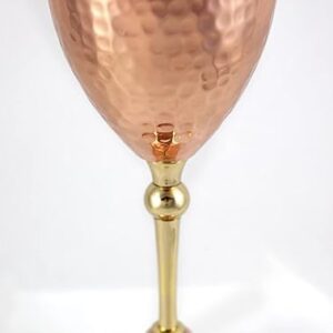 100% Pure Hammered Copper Wine Glass - 14 Oz Glass For Red Wine, White Wine, Champagne Prosecco, Mimosas Or Sangria Or Your Favorite Drink - Perfect For Everyday Use And Special Occasions