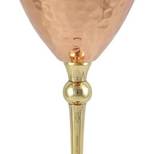 100% Pure Hammered Copper Wine Glass - 14 Oz Glass For Red Wine, White Wine, Champagne Prosecco, Mimosas Or Sangria Or Your Favorite Drink - Perfect For Everyday Use And Special Occasions