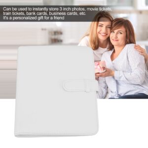 3-inch Photo Album, 256-pocket Waterproof Photo Album for Tickets Business Card (White)