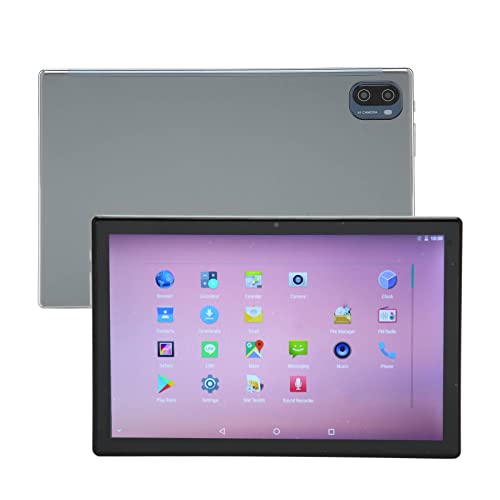 HEEPDD WiFi Tablet, Gray 128GB Extended Support 100‑240V 4G Communication IPS Screen 10 Inch Tablet PC 6 with 256G Octa Core (US Plug)