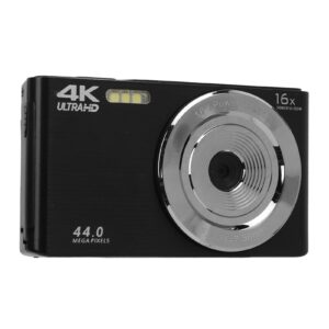 16X Digital Zoom Camera, Portable 2.8 Inch Screen 44MP 4K HD (Black)