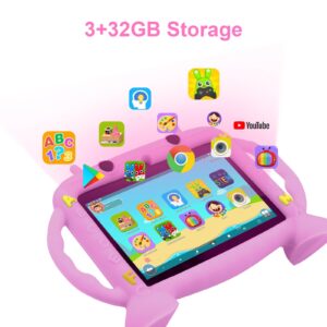 MengDash Kids Tablet, 7 inch Tablet for Kids 2-10, Educational Learning Toddler Tablet Android 11, 3GB RAM+32GB ROM Storage, Google Play YouTube