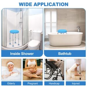 Medhelp Shower Stool for Bathtub, FSA/HSA Eligible Stainless Steel Shower Chair for Inside Shower, Tool Free Assembly, Adjustable Anti Slip Bath Seat, Padded Shower Bench for Elderly Handicap Seniors