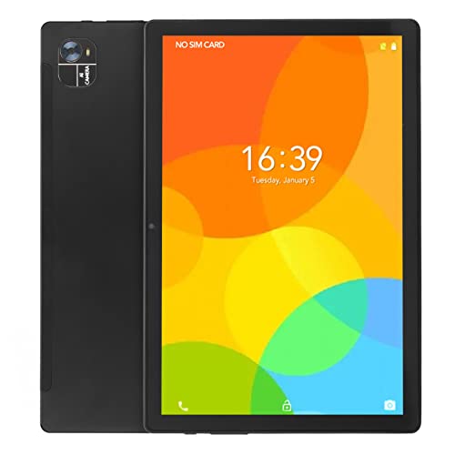 Airshi 10.1in Tablet, Smart Call Tablet Octa Core Processor 1920x1200 Resolution for Studying for Entertainment (Black)