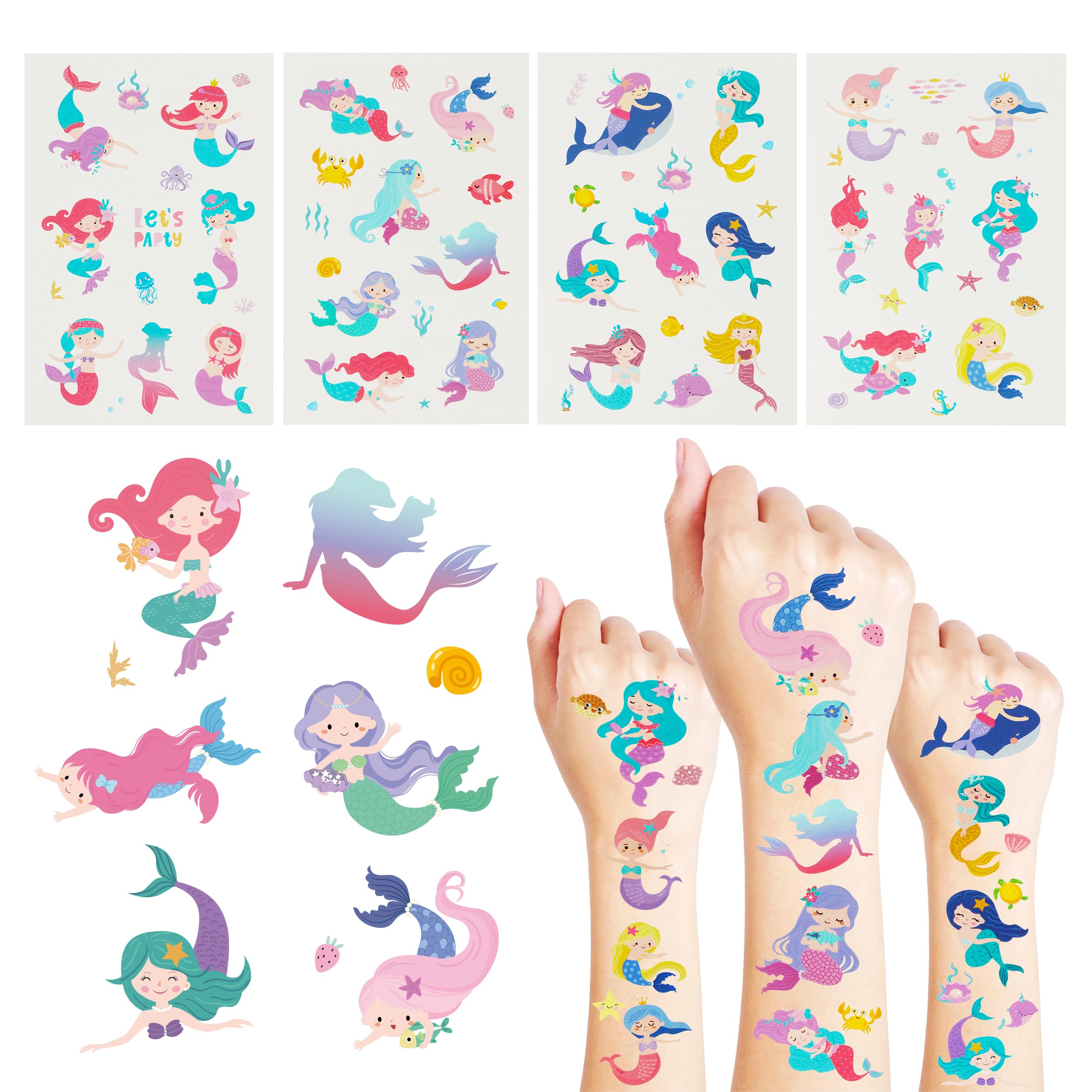 Cleverplay 24 Sheets Mermaid Party Favors, Ocean Birthday Party Decorations