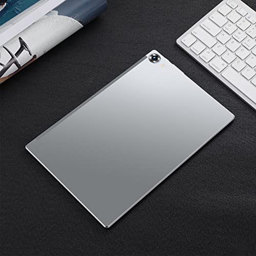 HEEPDD 10.1 Inch Tablet Dual Camera 8MP 20MP Silver Gray 8 Core CPU 100‑240V Tablet PC for Office (US Plug)