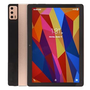 heepdd 10.1 inch tablet, portable tablet 8gb ram 256gb rom 1920x1200 golden 5mp 13mp (us plug)