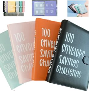 yiylunneo 100 envelope challenge binder,easy & fun way to save $5,050,budget binder savings challenge book,savings challenges budget book binder,budget planner book for budgeting (color : blue)