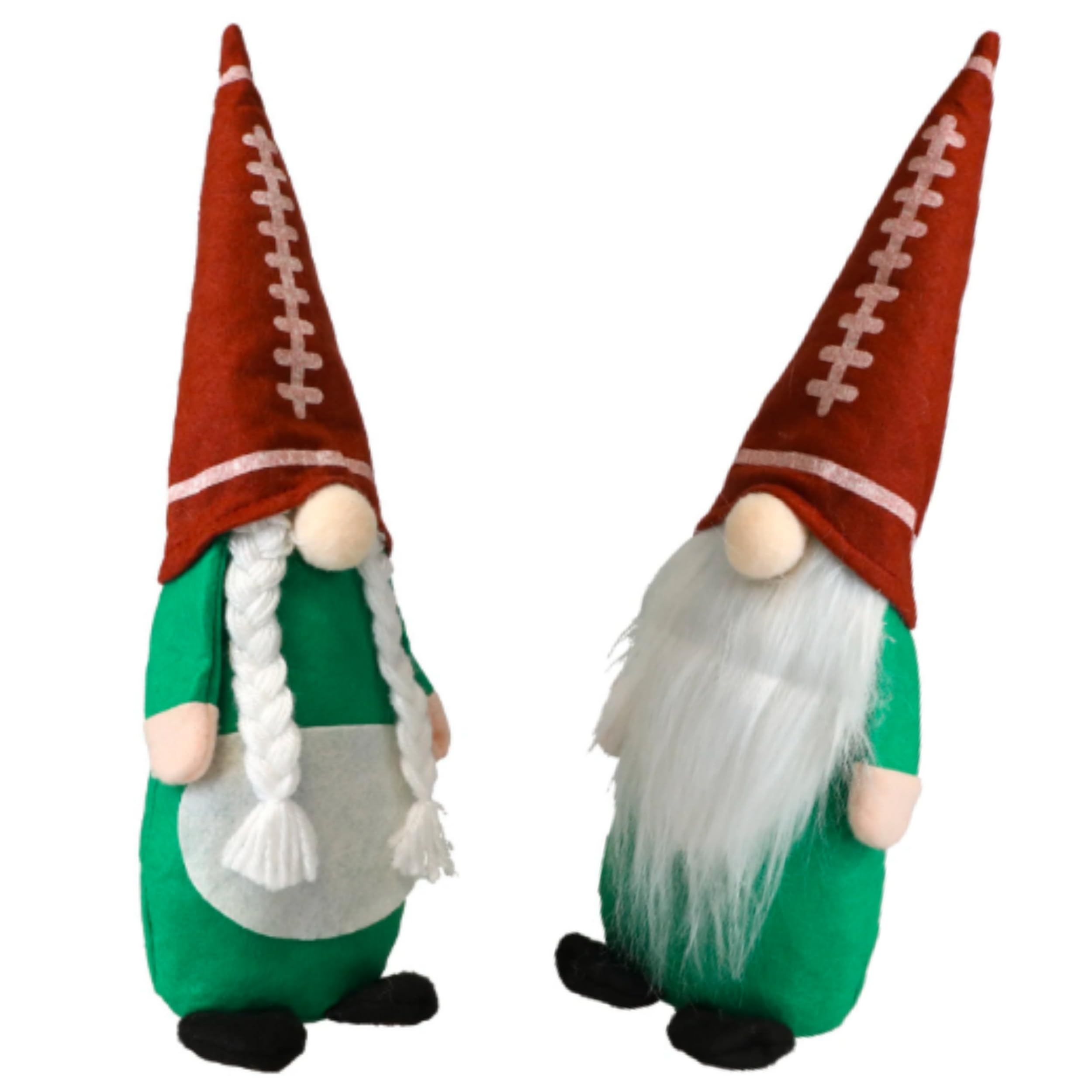 Gnomes Plush - Football Decor (2Pc Set) These Adorable Large Creatures are Perfect for Any Sports Team Fan - 14in Tall Stuffed Swedish Tomte Gnome - American Football Rugby Decoration