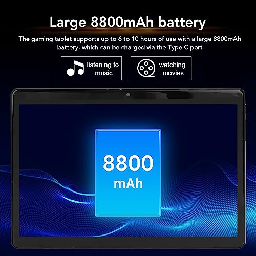 HEEPDD Tablet PC, MT6797 10 Core 6GB 128GB 100-240V Black 10.1 Inch Reading Tablet for Android 10.0 (US Plug)