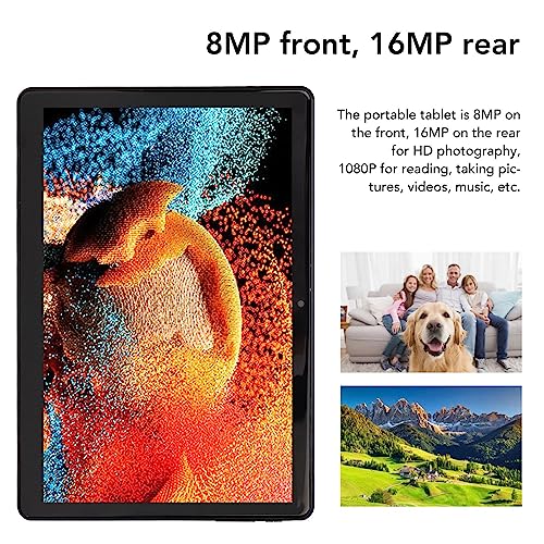 HEEPDD Tablet PC, MT6797 10 Core 6GB 128GB 100-240V Black 10.1 Inch Reading Tablet for Android 10.0 (US Plug)