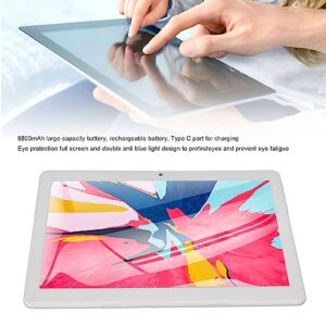 HEEPDD 10.1 Inch Tablet Rose Gold 1960x1080 IPS 100‑240V Tablet 10 Core CPU 2.4G 5G WiFi Dual Band for Reading (US Plug)