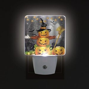 JSTEL Halloween Pumpkin Night Light Plug in Wall Decorative,Halloween Nightlights with Auto Dusk to Dawn Sensor, Halloween Night Lights Plug into Wall with Light Sensor