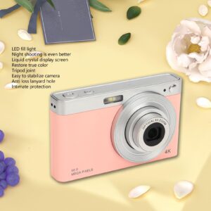 4K Digital Camera, Full HD 50MP 16X Digital Zoom Compact Point and Shoot Camera, Lightweight Small Vlogging Video Camera with Built in Flash & Filters, for Beginners Kids Teens