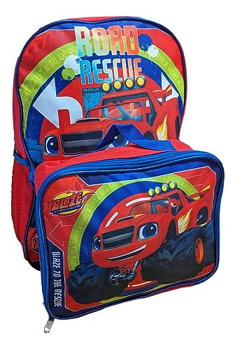 Ruz Blaze the Monster Machine Full Size 16 Inch Backpack with Detachable Lunch Box