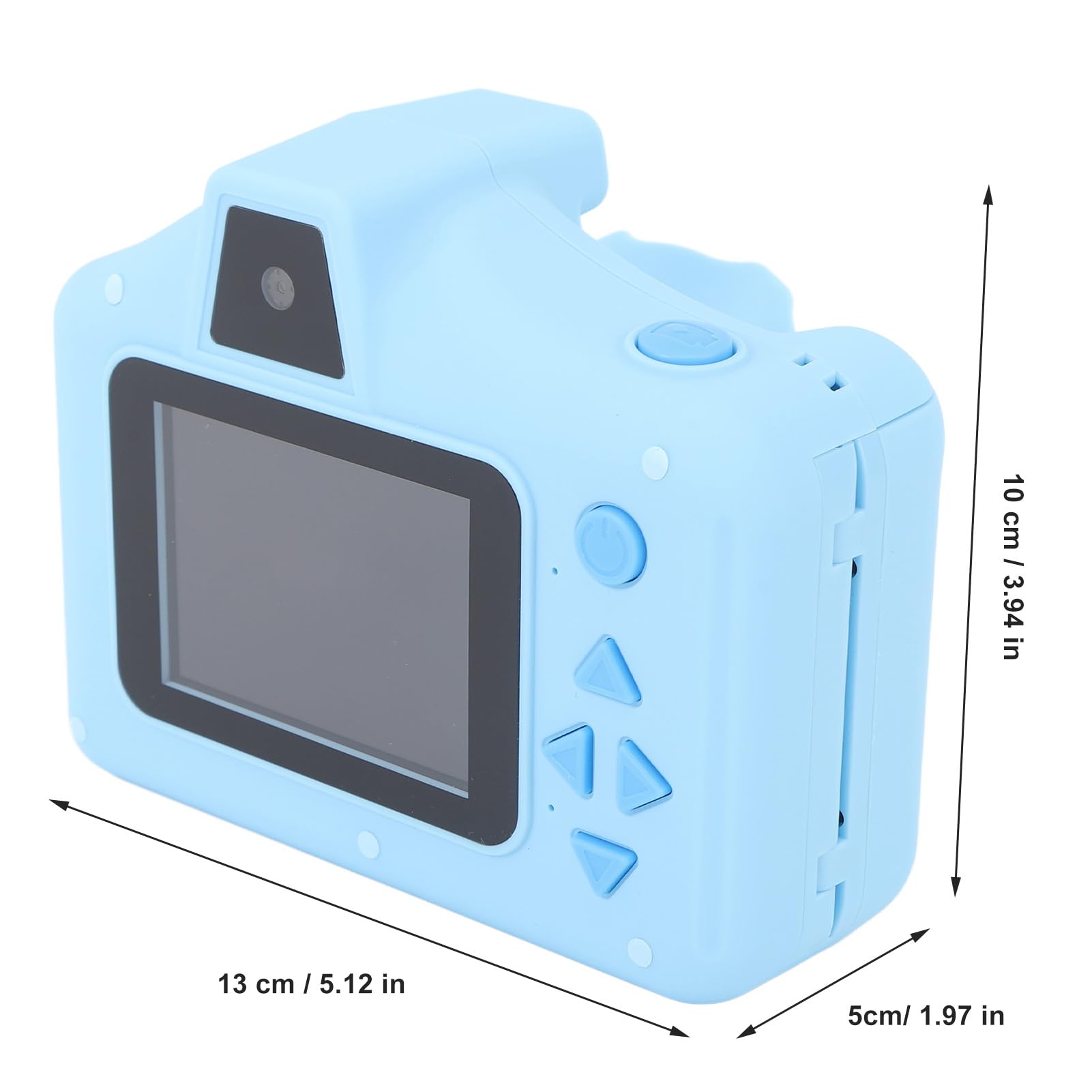 Mini SLR Children Digital HD Camera, 1000mAh Lithium Battery Kids Digital Photo Camera IPS Screen 12 Languages High Definition for Children (Blue)