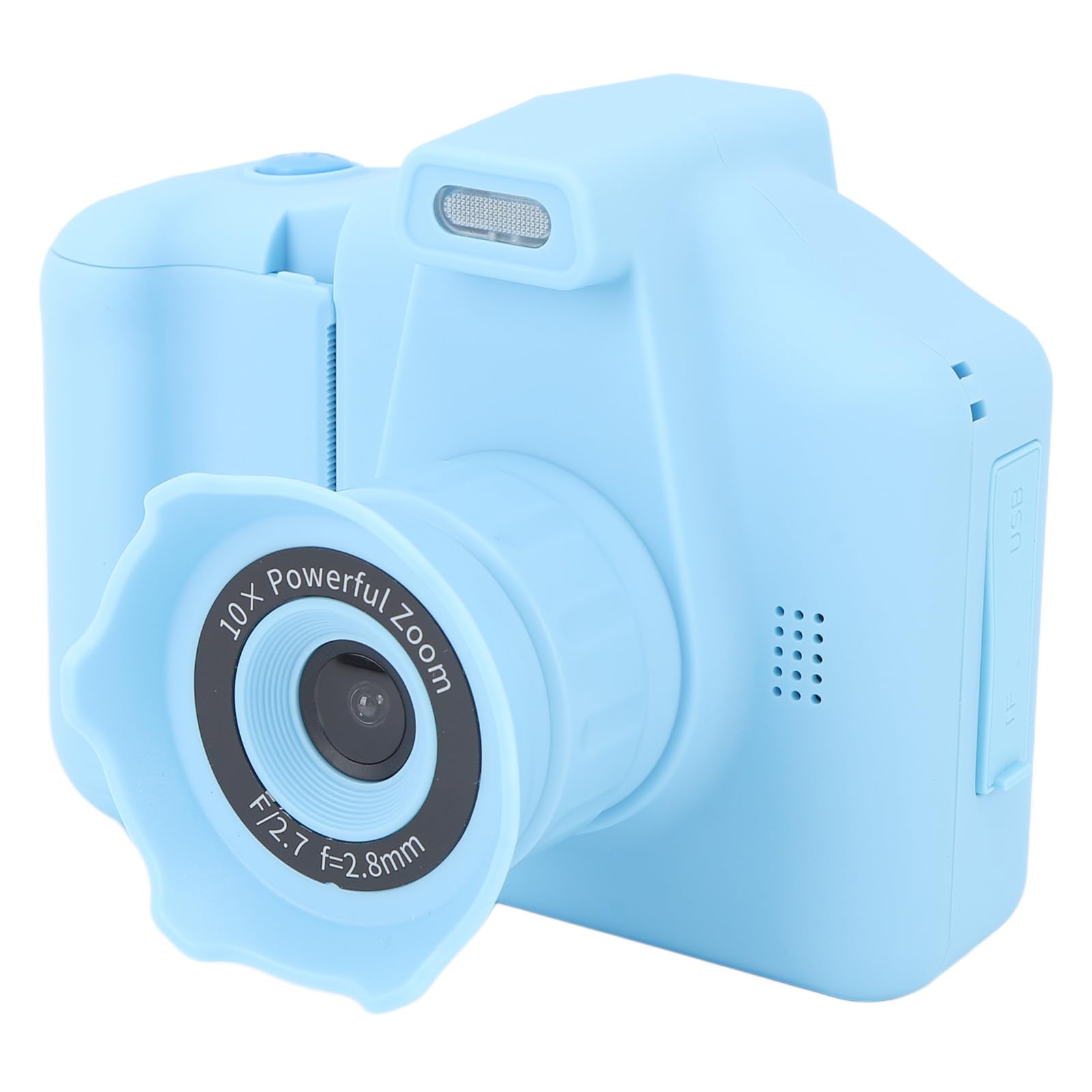 Mini SLR Children Digital HD Camera, 1000mAh Lithium Battery Kids Digital Photo Camera IPS Screen 12 Languages High Definition for Children (Blue)