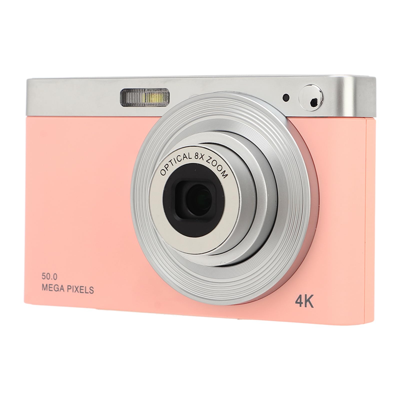 Compact Camera, 50MP Fill Light Portable Digital Camera, 2.88 Inch HD IPS Screen, 16X Zoom AntiShake for Travel (Pink)