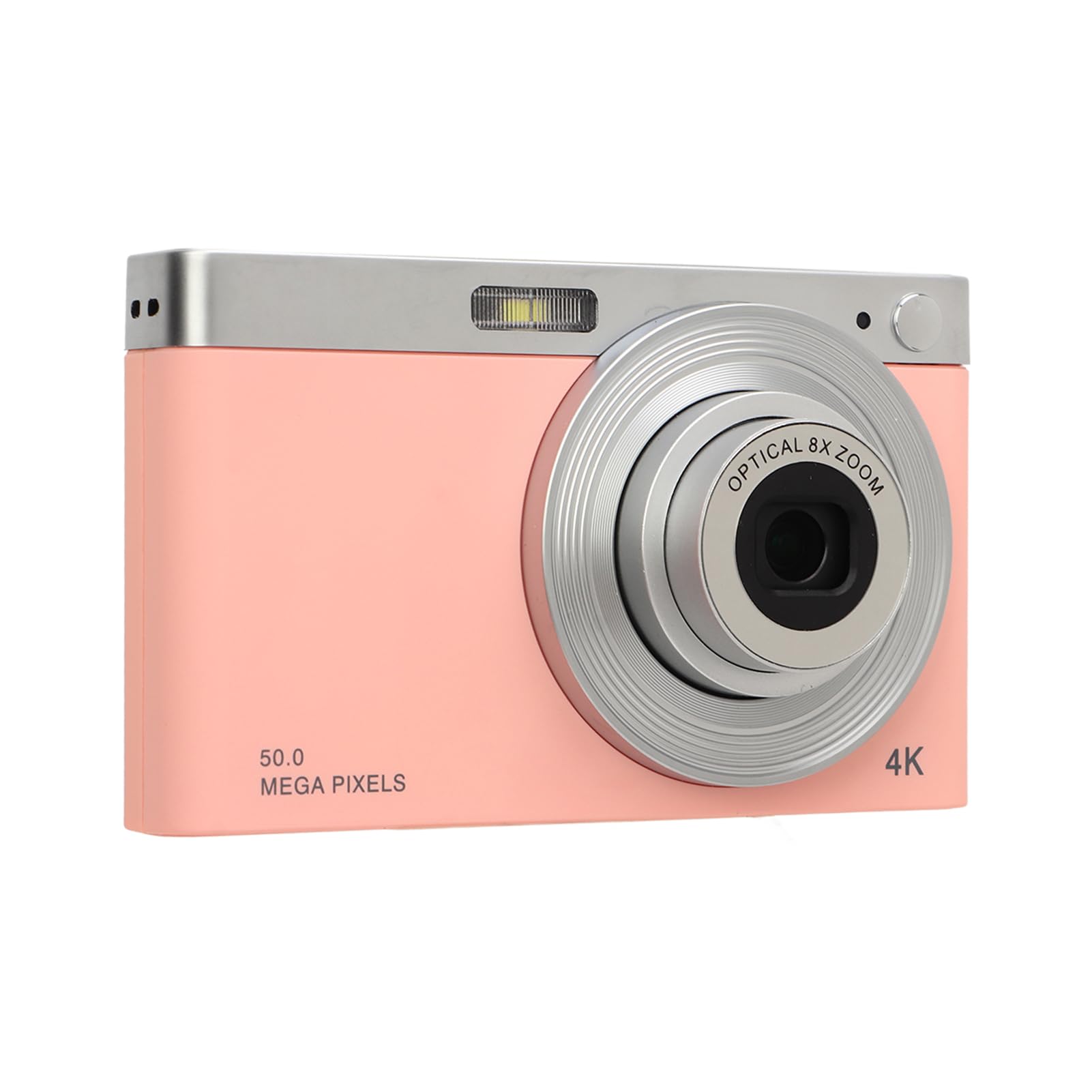 Compact Camera, 50MP Fill Light Portable Digital Camera, 2.88 Inch HD IPS Screen, 16X Zoom AntiShake for Travel (Pink)