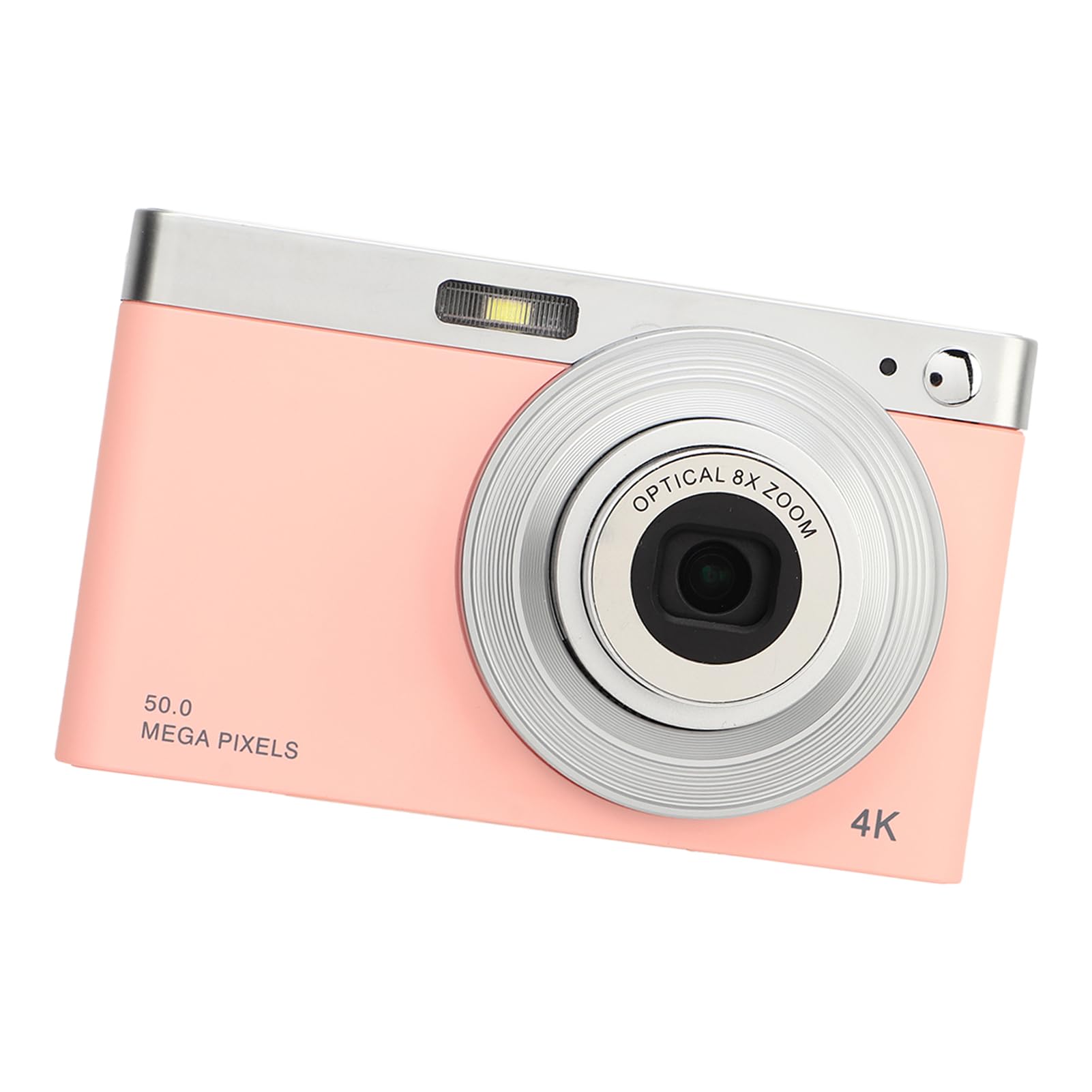 Compact Camera, 50MP Fill Light Portable Digital Camera, 2.88 Inch HD IPS Screen, 16X Zoom AntiShake for Travel (Pink)