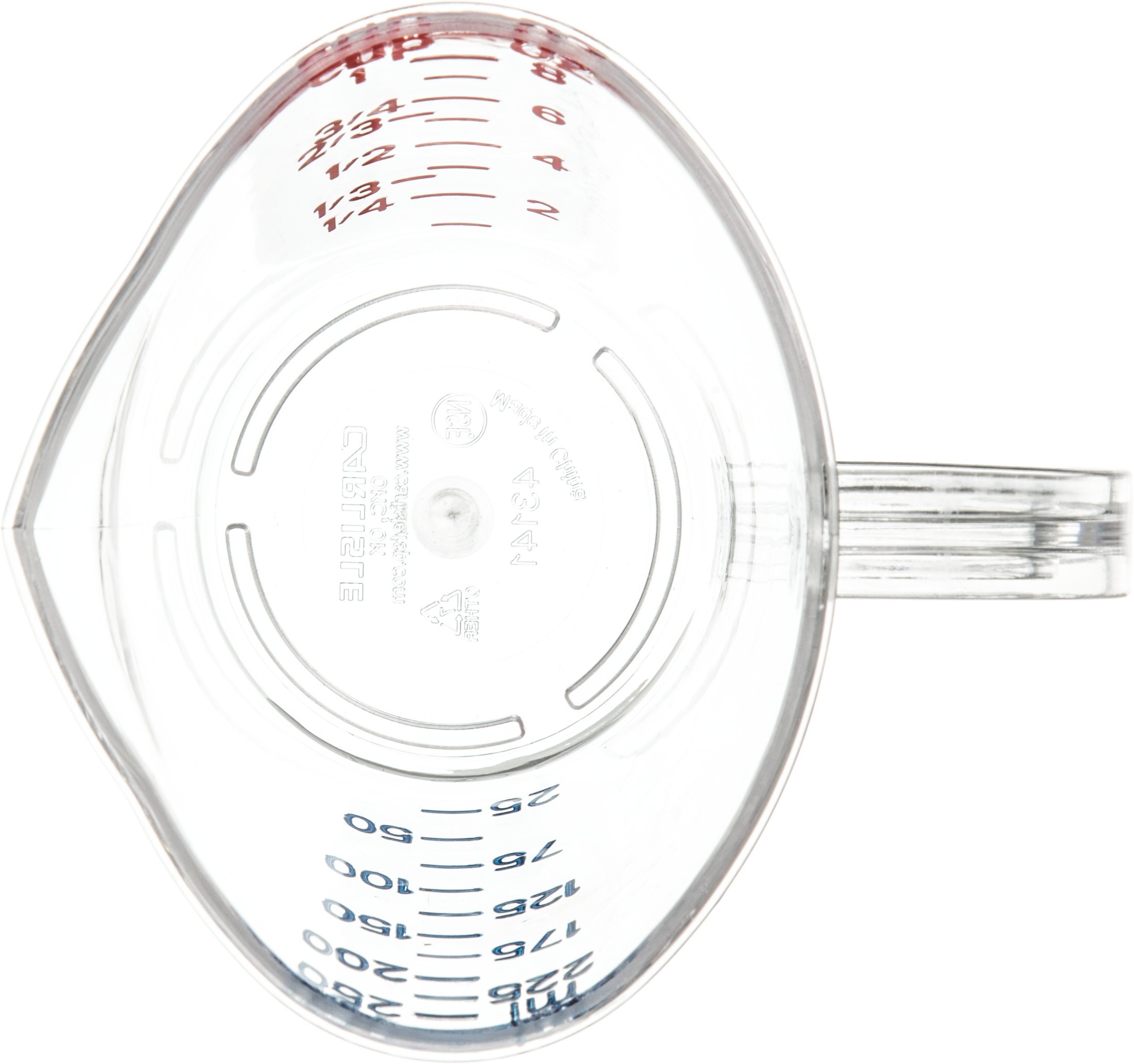 Carlisle FoodService Products 4314107 Commercial Plastic Measuring Cup, 1 Cup, Clear (Pack of 3)