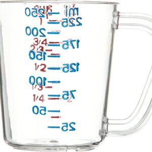 Carlisle FoodService Products 4314107 Commercial Plastic Measuring Cup, 1 Cup, Clear (Pack of 3)