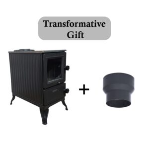 Small Cast Iron Stove for Outdoor Camping | Outdoor Stove | Mini Camping Stove | Cast Iron Fireplace | Brick Lined Fireplace | Tiny House Stove Cabin Stove (Mini Camping Stove)