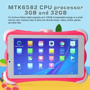 Ymiko 7 Inch HD 3GB 32GB Kids Tablet with WiFi Dual SIM for Toddler Tablet Pink 100‑240V (US Plug)