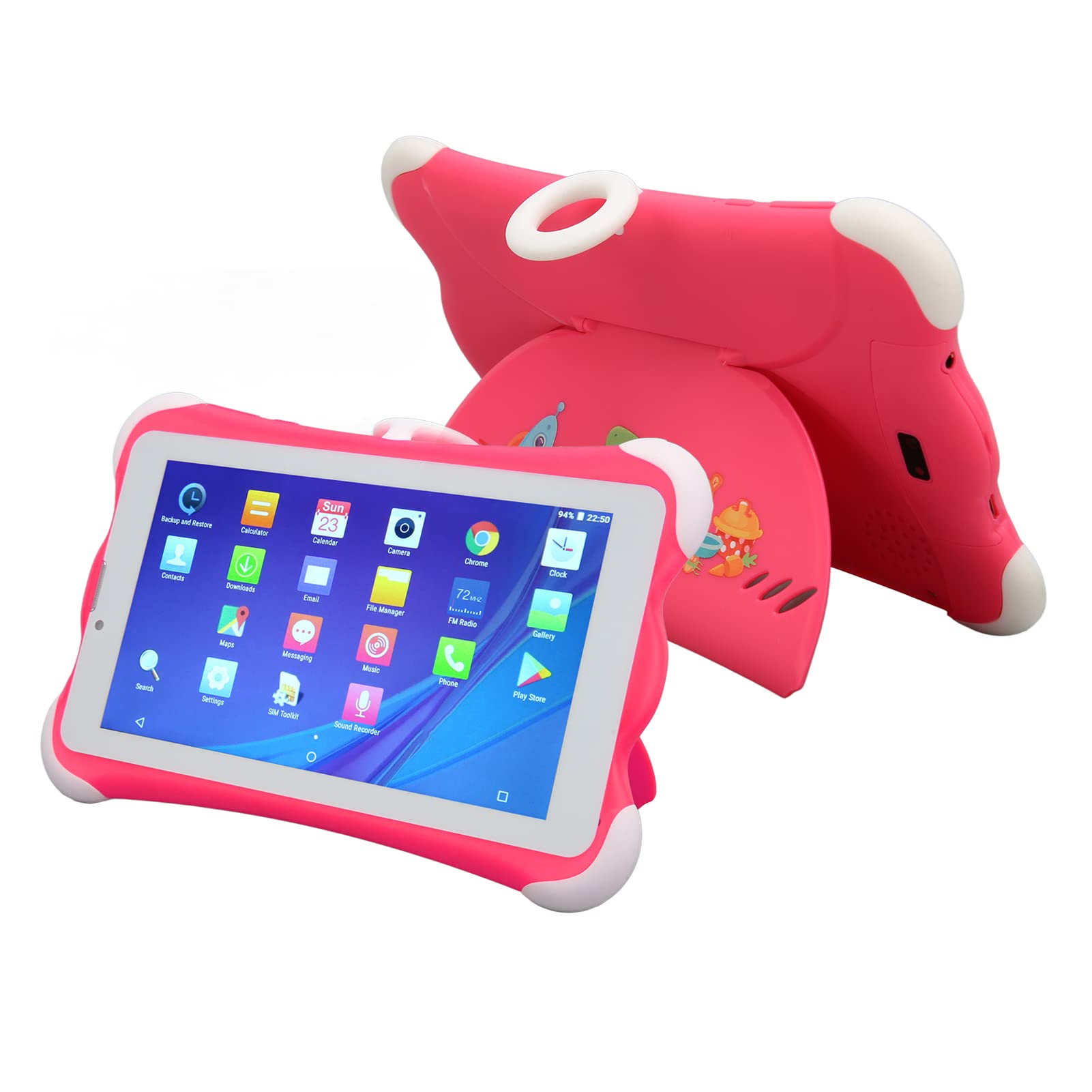 Ymiko 7 Inch HD 3GB 32GB Kids Tablet with WiFi Dual SIM for Toddler Tablet Pink 100‑240V (US Plug)