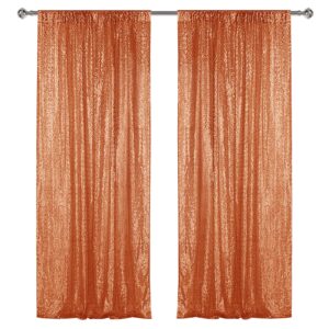 sugargirl orange sequin backdrop curtain 2 panels 2ftx8ft glitter orange background drapes sparkle photography backdrop for party wedding birthday wall decoration