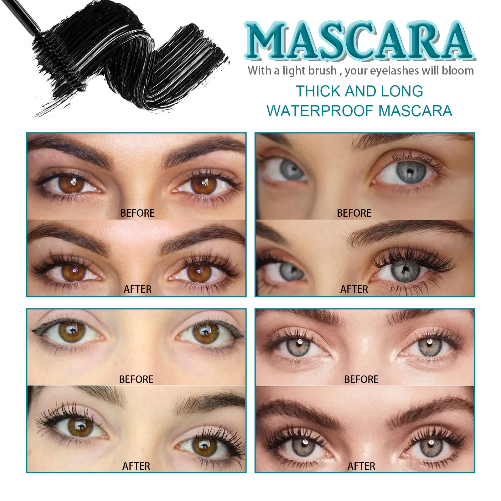 Volume and Length Mascara, Black Mascara 0.38 Ounce