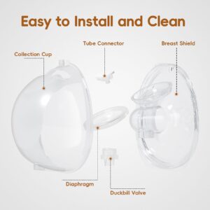 NCVI Hands Free Wearable Breast Pump 8123, Portable Double Electric Pump, 4 Modes 9 Levels, Combined with Strong Motor and Wearable Cups, 21/24/28mm, Breastfeeding Pump with Lightweight, Low Noise