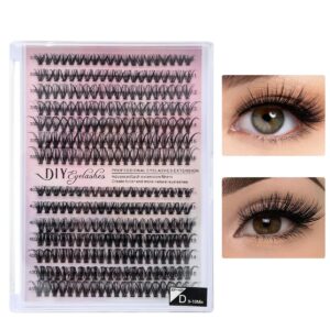 diy lash clusters, 280pcs 30d+40d 9-16mm mix individual lashes, d curl lash extension, long-lasting and natural look cluster lashes (30d+40d)