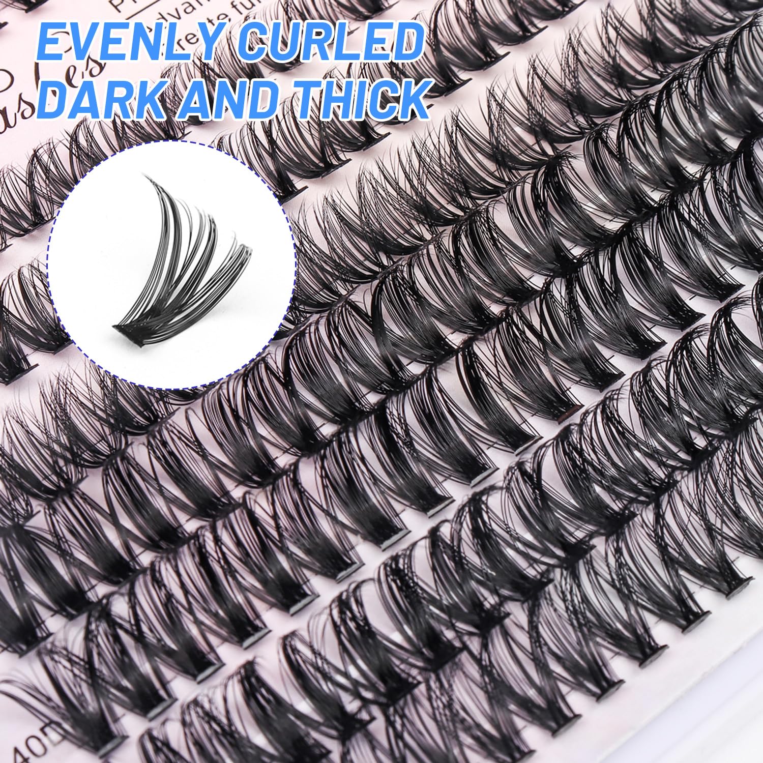 DIY Lash Clusters, 280pcs 30D+40D 9-16mm Mix Individual Lashes, D Curl Lash Extension, Long-lasting And Natural Look Cluster Lashes (30D+40D)