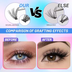 DIY Lash Clusters, 280pcs 30D+40D 9-16mm Mix Individual Lashes, D Curl Lash Extension, Long-lasting And Natural Look Cluster Lashes (30D+40D)