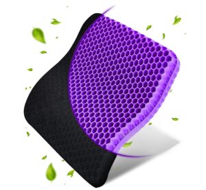 gel seat cushion for long sitting – breathable honeycomb design – back pain, sciatica, hip, tailbone pain relief cushion, office chair cushion, wheelchair cushion, car seat cushion, chair pads